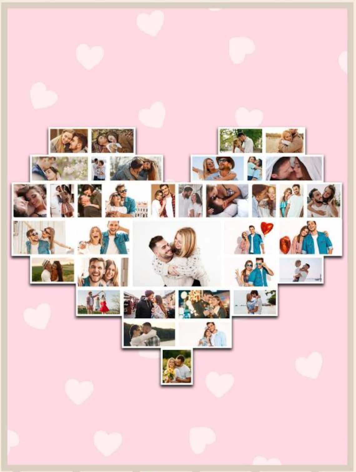 Heart Collage Template Download for Photoshop, Heart Photo Collage ...