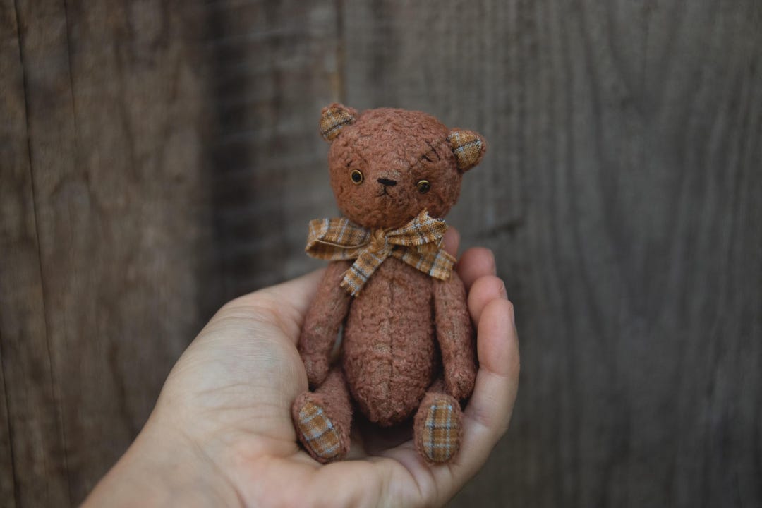 Teddy Bear, Ooak Teddy Bear, Pocket Toy Bear, 11 Cm Mini Teddy Bear ...