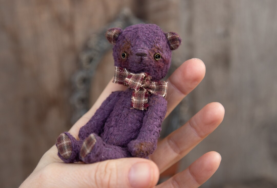 Teddy Bear, Ooak Teddy Bear, Pocket Toy Bear, 11 Cm Mini Teddy Bear ...