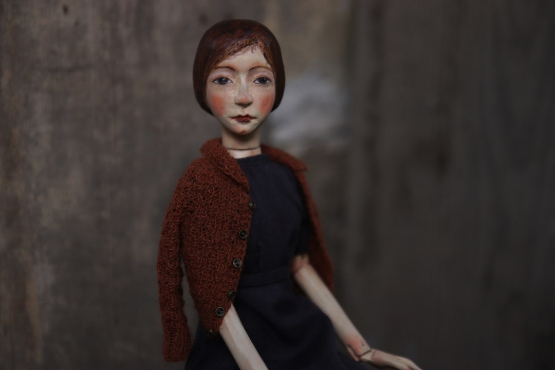 Handmade Wooden Doll, Articulated Wooden Doll, Ooak Doll, Retro Style ...