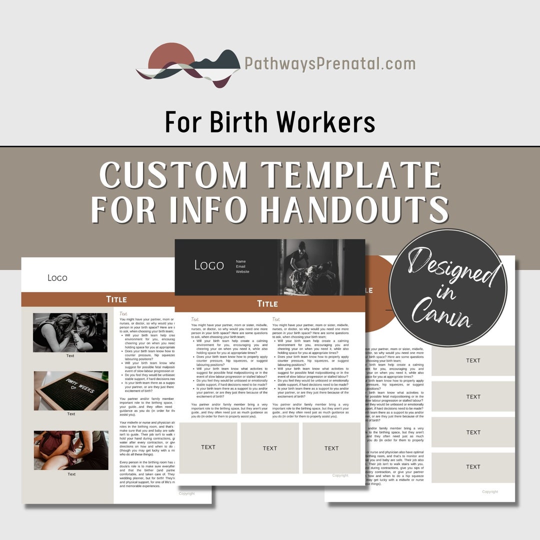 Custom Template for Info Handouts. for Doulas and Birth Workers ...