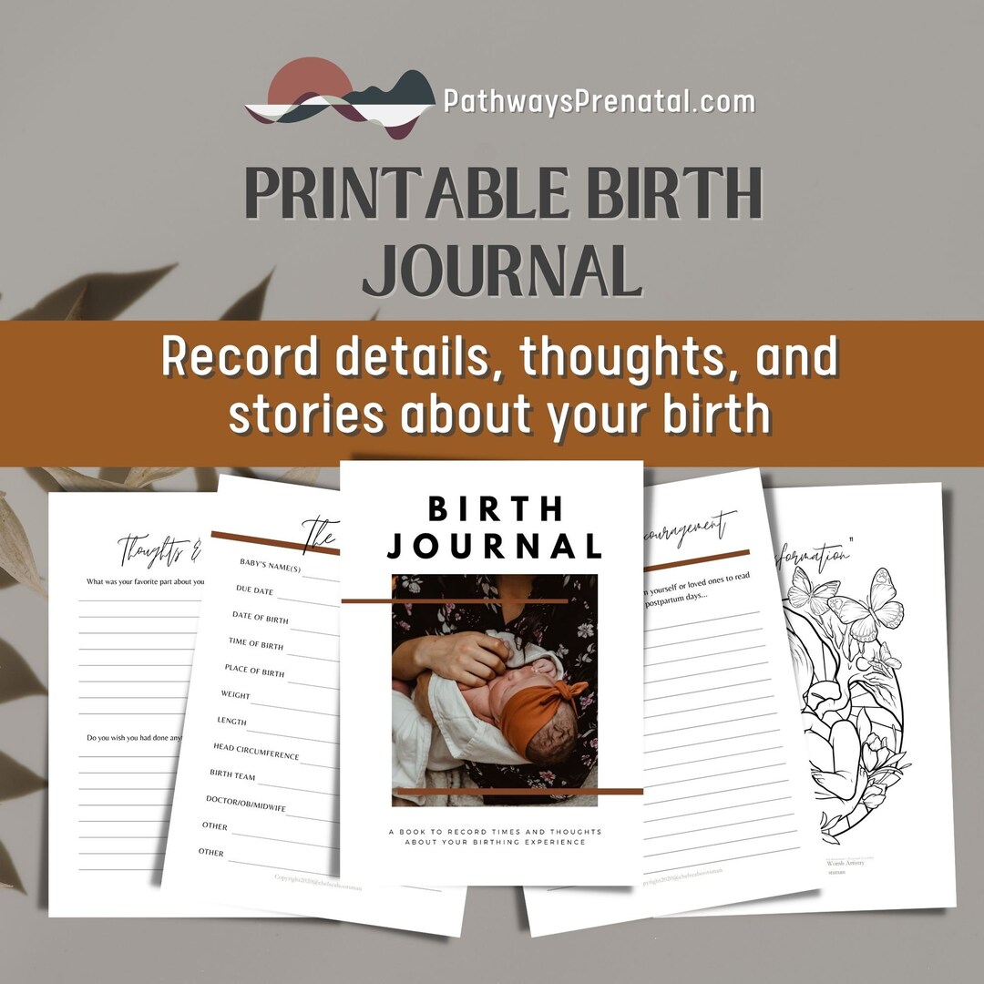 Printable Birth Journal for New Mothers or Doula Client Gifts. Record ...