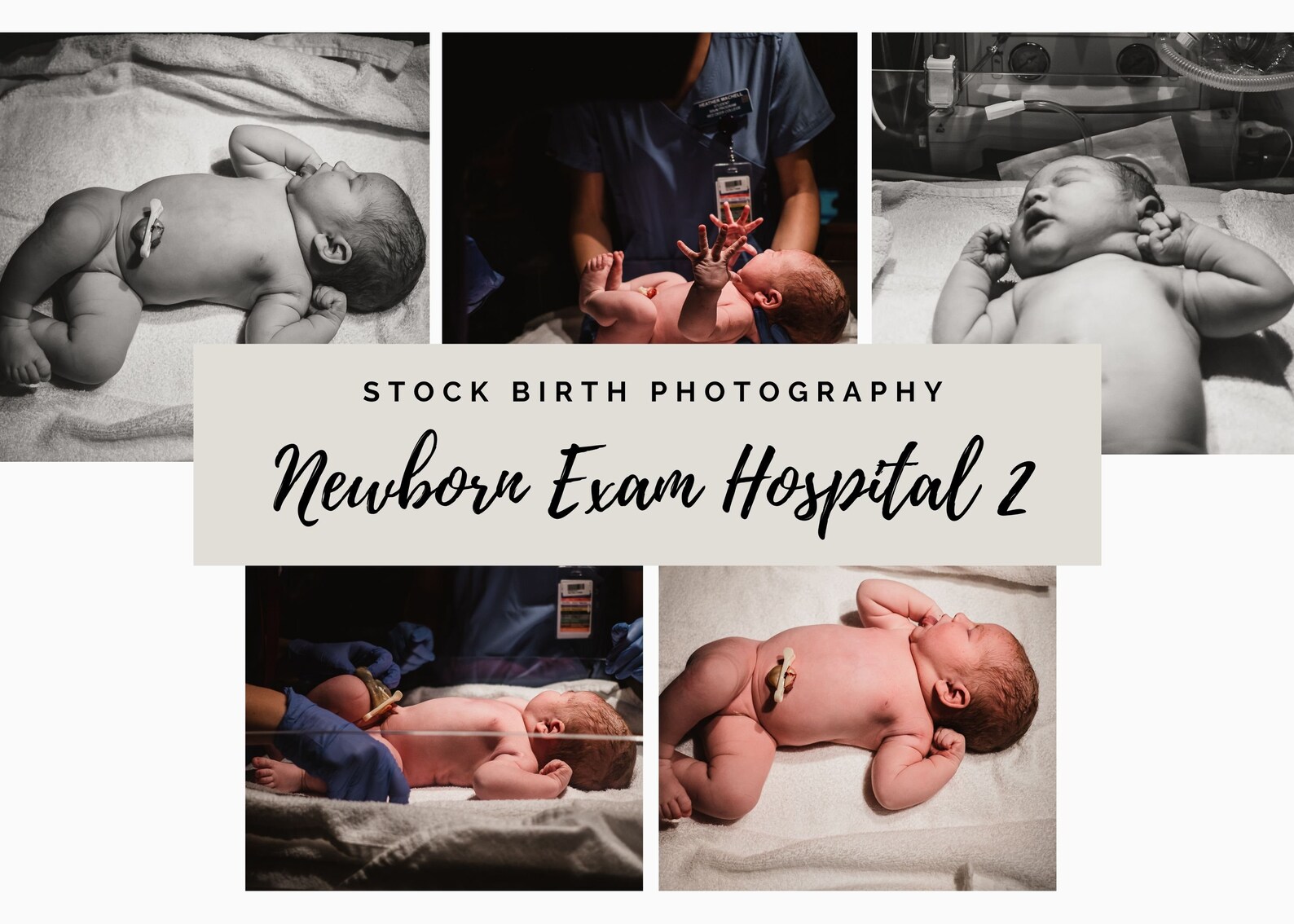 Newborn exam hospital 2 bundle stock birth photography. Image | Etsy