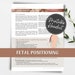 Fetal Positioning, Birth Prep Printable Handout for Pregnant Women ...