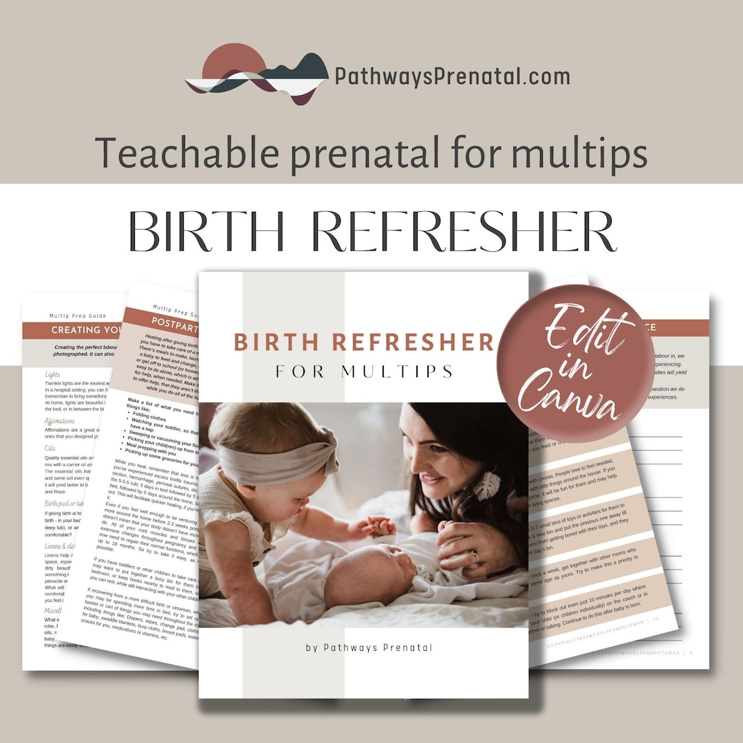 Birth Refresher Prenatal Class. Printable Teachable Prenatal Class for Doulas and Childbirth ...