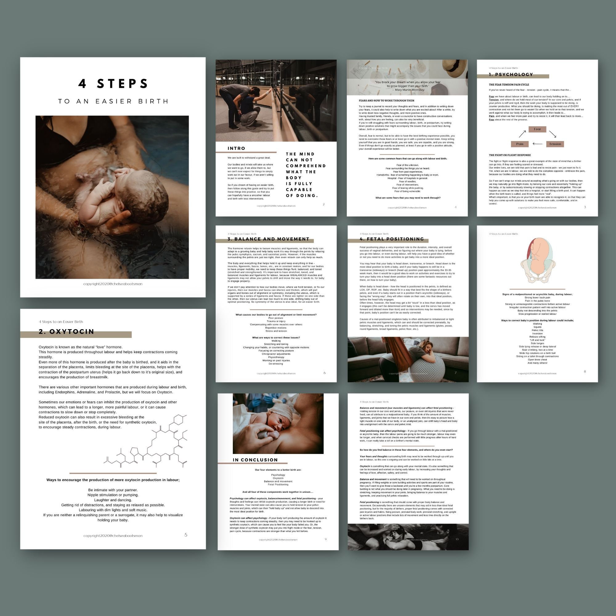 4 Steps to an Easier Birth Printable and E-guide, for Birth Preparation ...