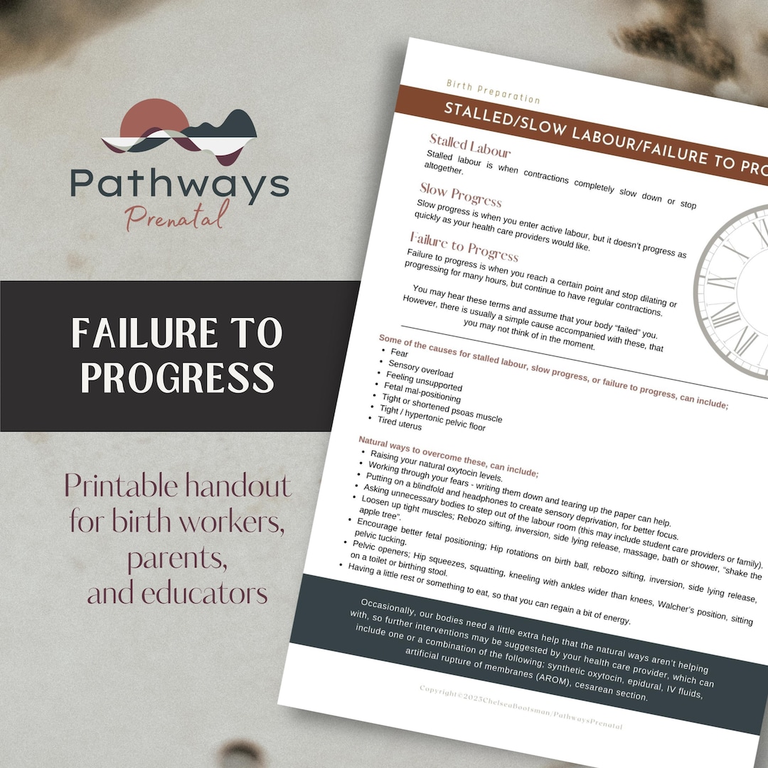 Stalled Labour and Failure to Progress Handout, Birth Doula Resource ...