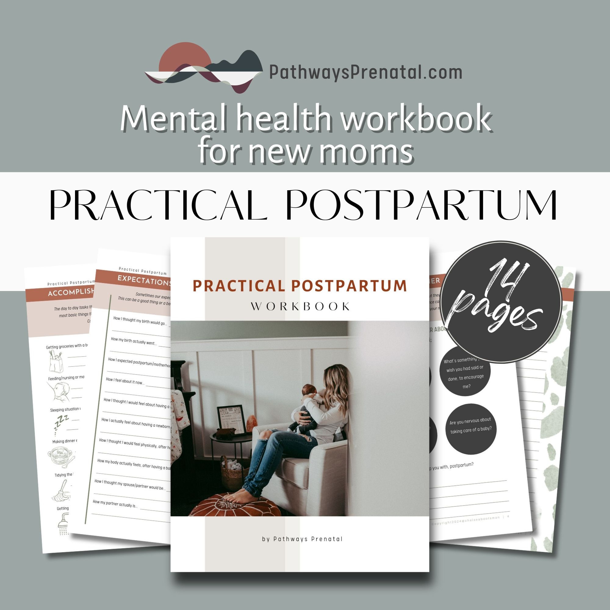 Practical Postpartum Printable Workbook for Postpartum Mental Health ...