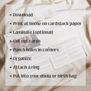 Bestselling Midwife Approved Labor Position Reference Cards (PDF ...