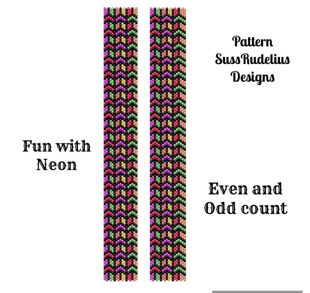 Fun With Neon Odd and Even Count Peyote Pattern - Etsy