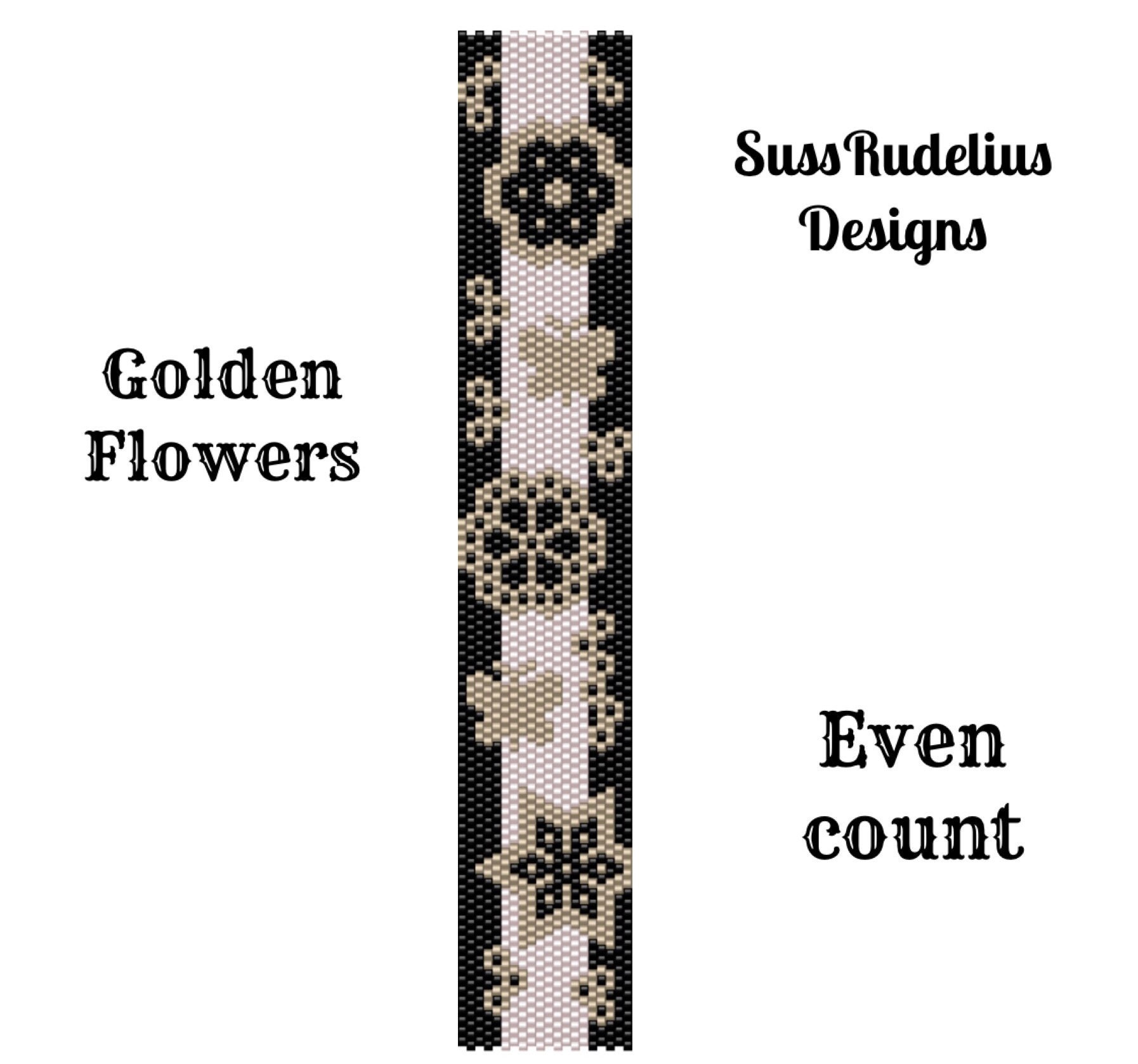 Golden Flowers Even Count Peyote Pattern - Etsy
