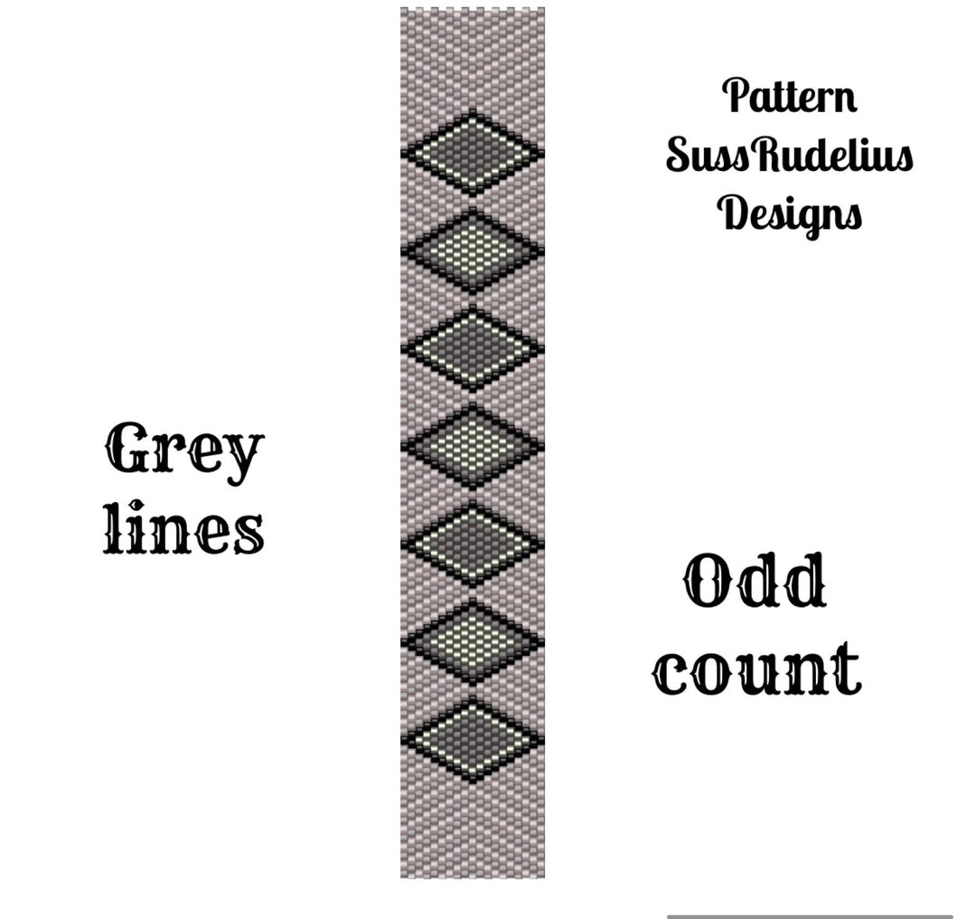 Grey Lines Odd Count Peyote Pattern - Etsy