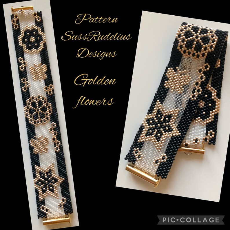 Golden Flowers Even Count Peyote Pattern | Etsy