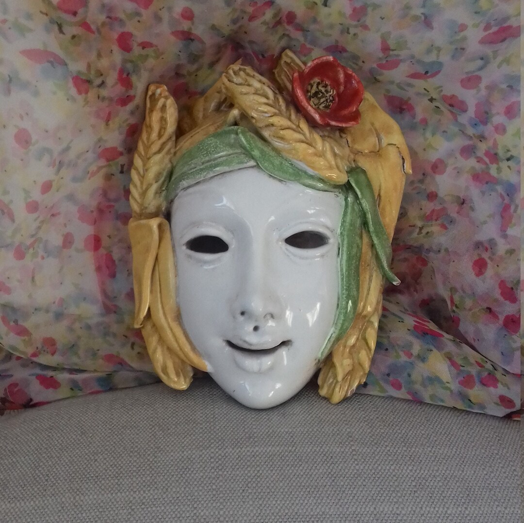 Handmade Majolica Italian Wall Mask - Etsy UK