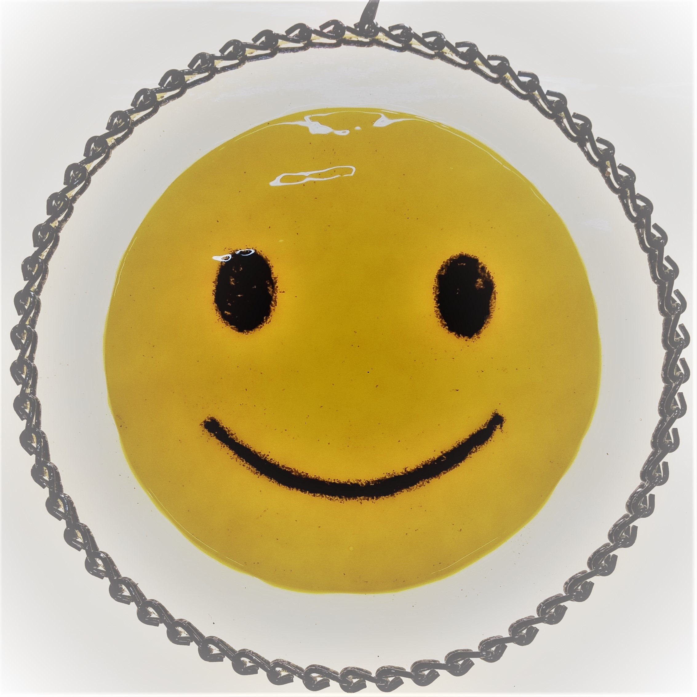 Fused Glass Smiley Face Emoji Window Hanging Suncatcher - Etsy