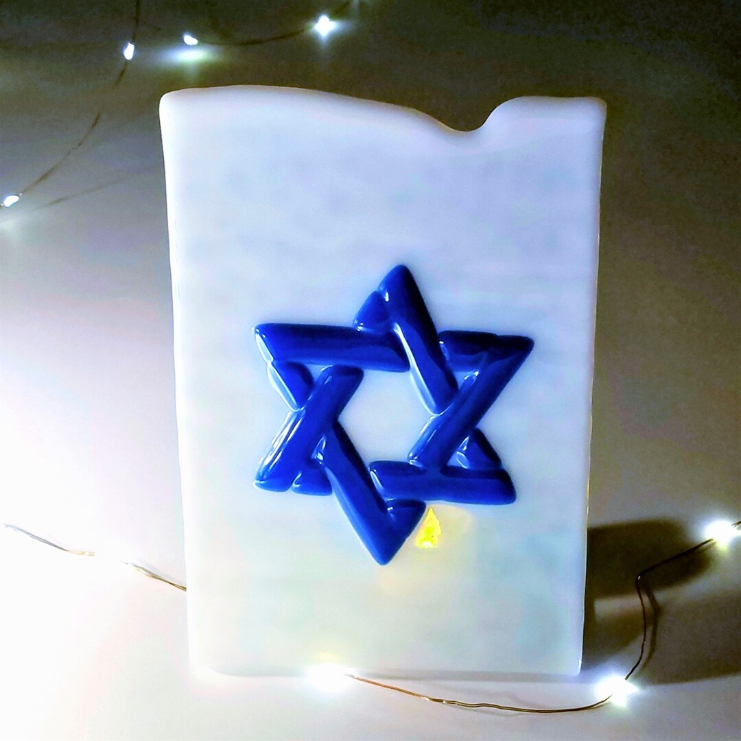 Star of David Fused Art Glass Standing Sculpture - Etsy