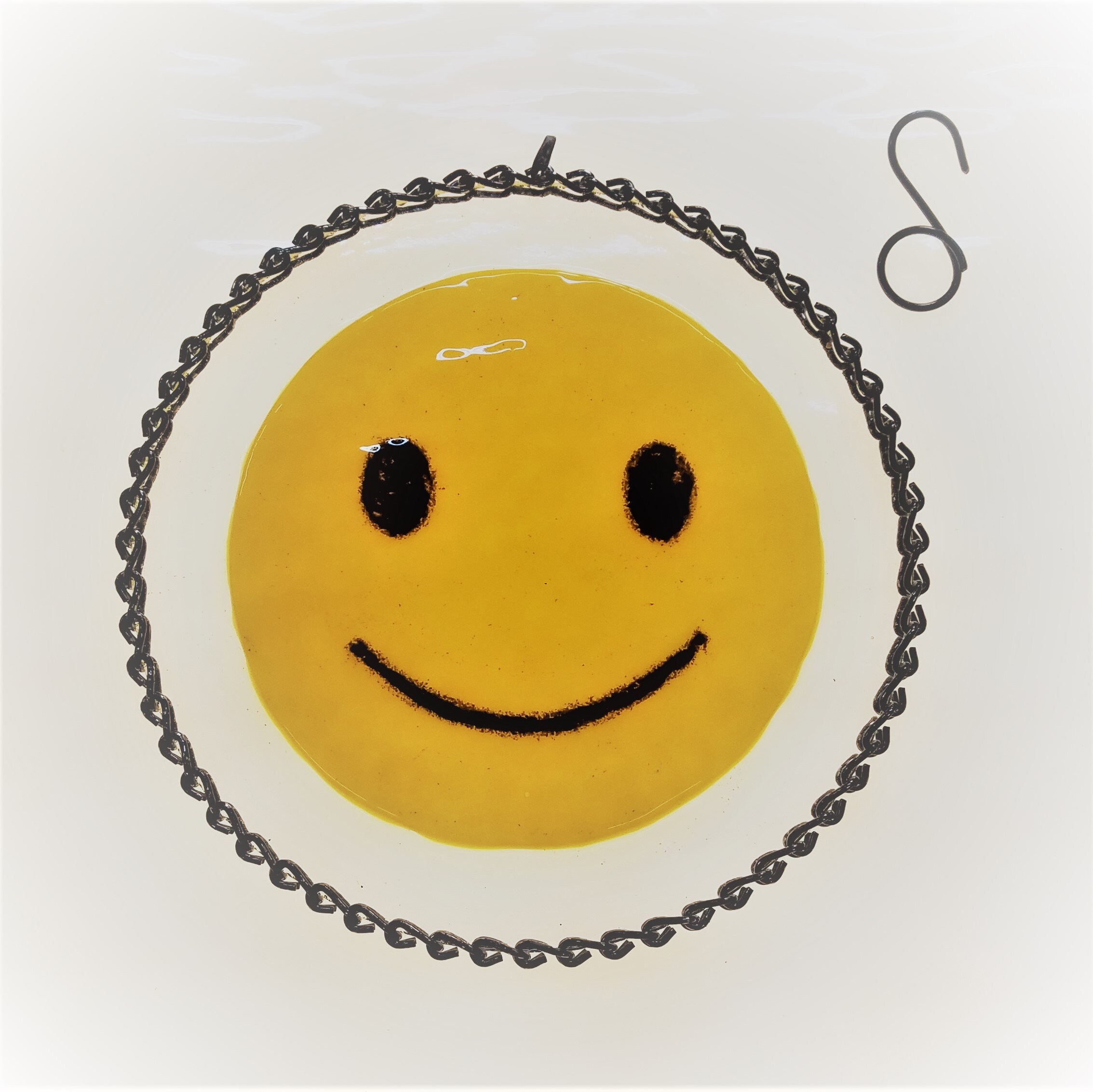 Fused Glass Smiley Face Emoji Window Hanging Suncatcher - Etsy