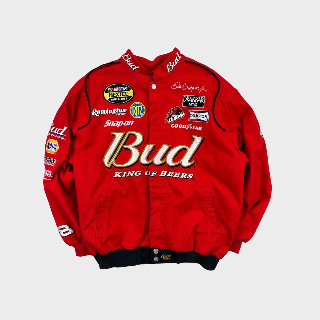 Vintage 90s Nascar Dale Earnhardt Jr Budweiser Embroidered Racing ...