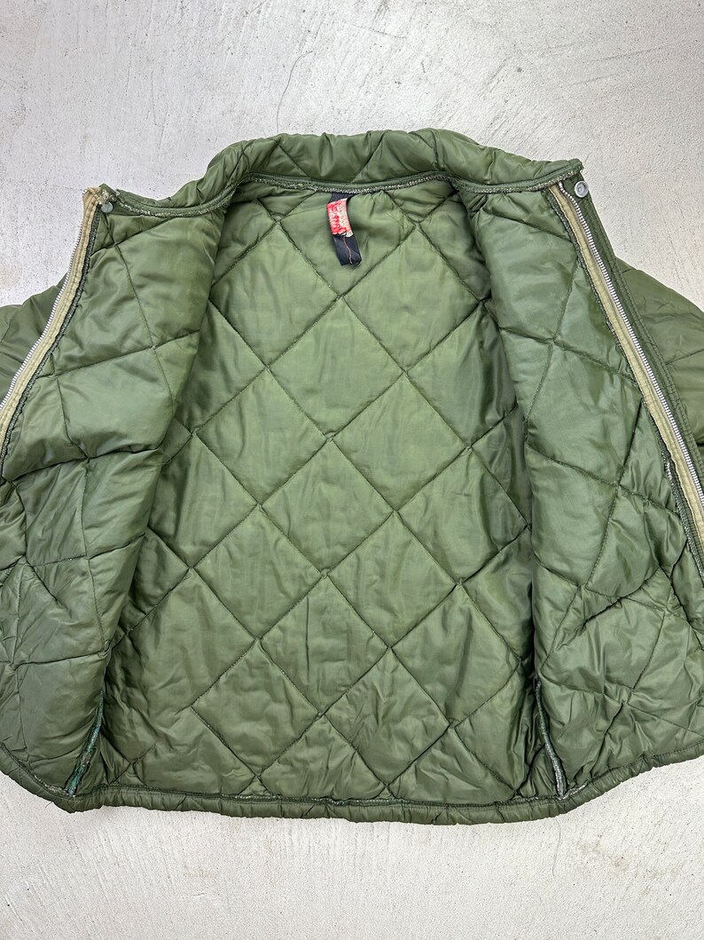 Vintage 70s/80s Dan Jac Army Green Quilt Insulated Liner Jacket ...