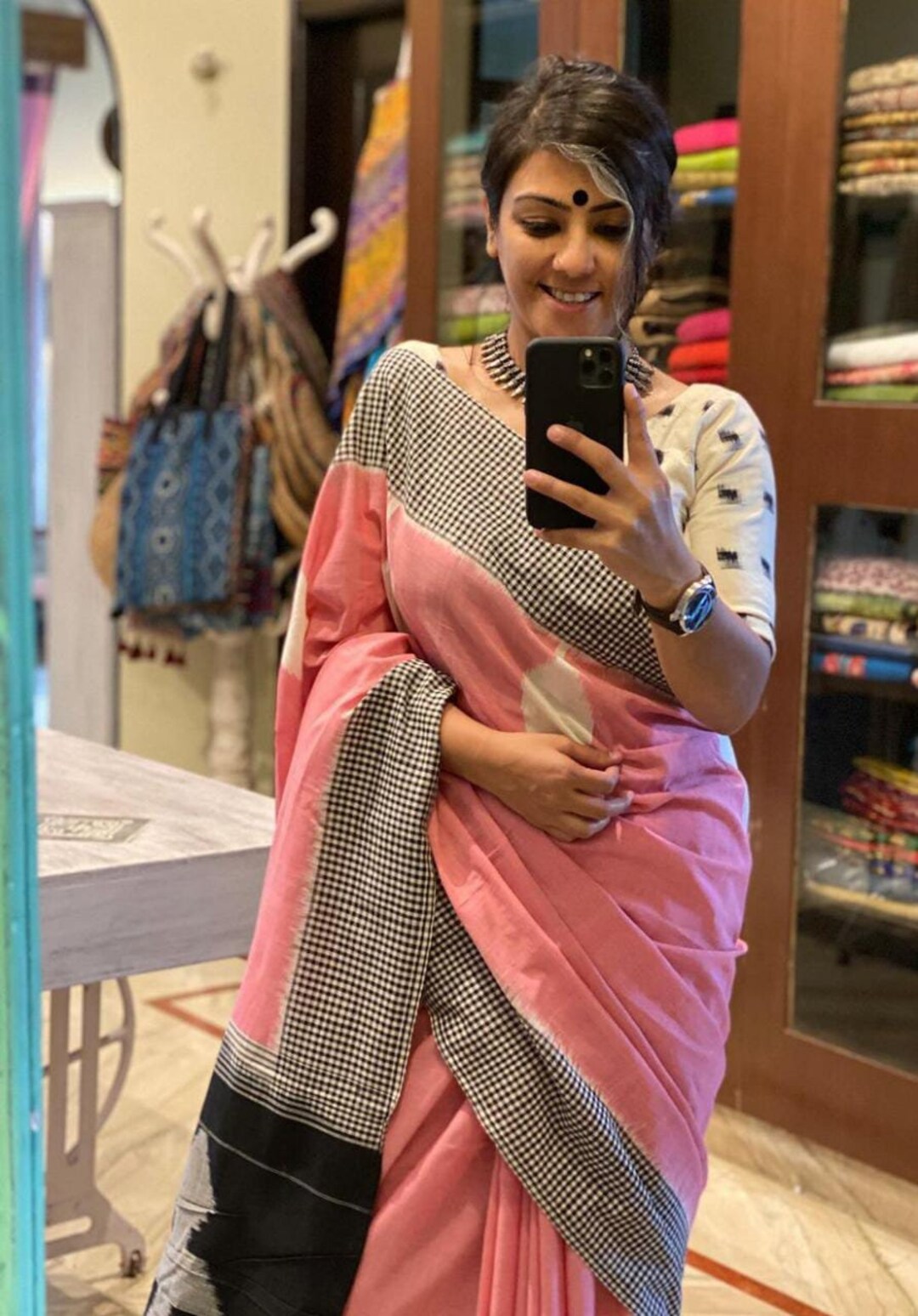 Handmade Hand Block Print Cotton Saree Blue Cotton Saree by - Etsy
