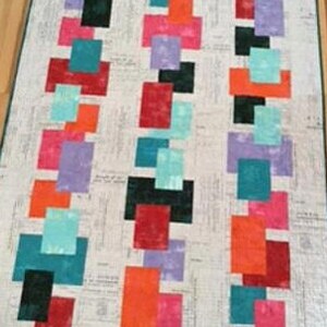 Quilt, "modern/retro", Handmade Quilt, Medium Size - Etsy