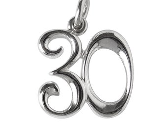 Number 30 Charm - Etsy