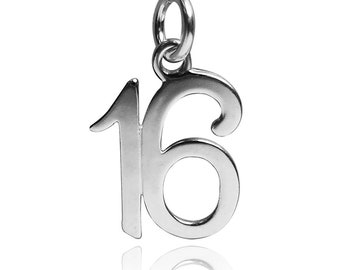 Number 16 Charm | Etsy