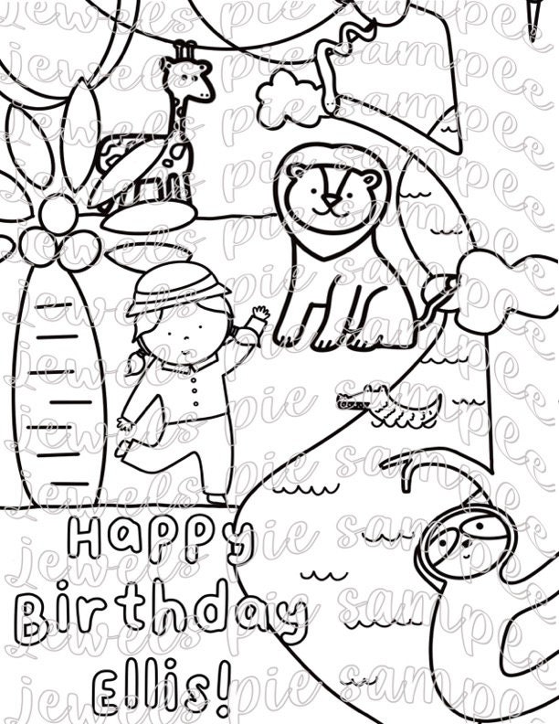 In the Jungle Custom Coloring Page - Etsy