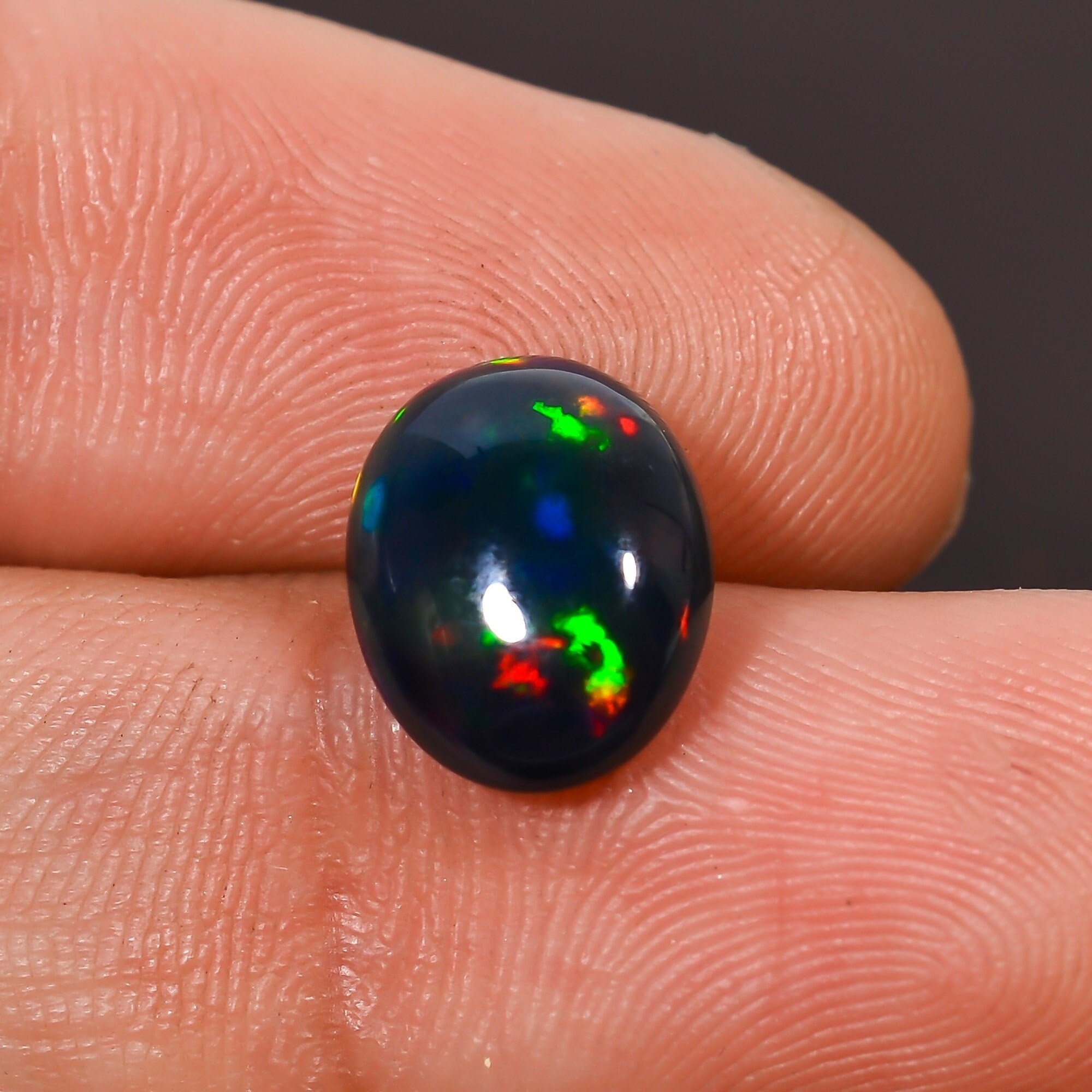 AAA Quality Black Opal, Natural Welo Fire Black Ethiopian Opal, Oval ...