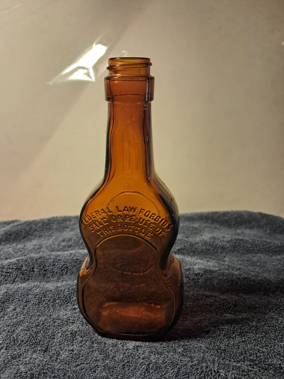 Vintage Cello Shaped Amber Bottle - Etsy