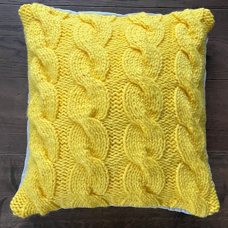 Knitted Pillow Cover, Hand Knit, Cable Knit Pillow Case 18x18 Inches ...