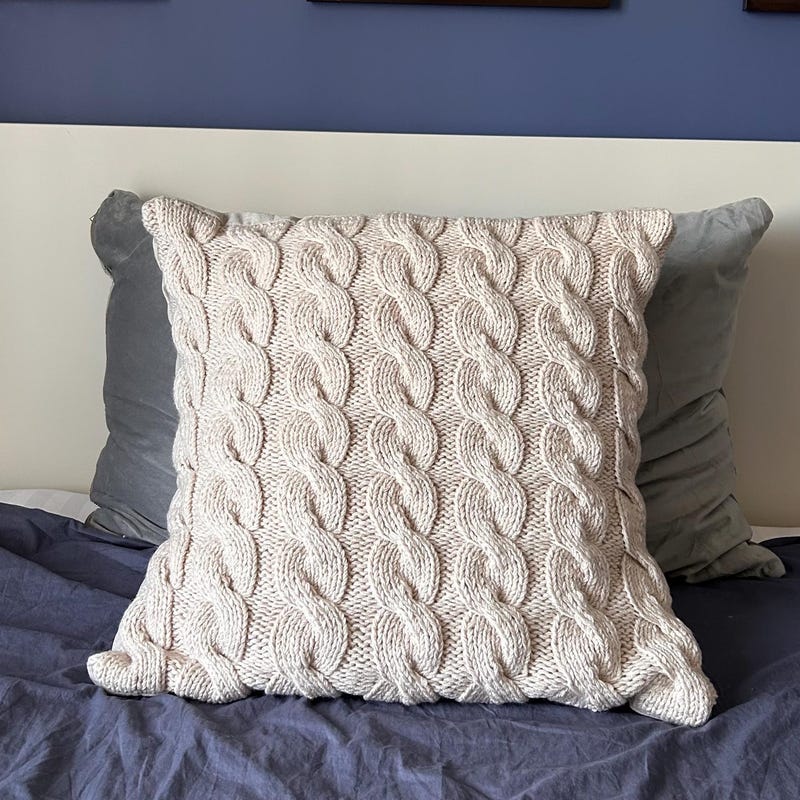 Cable Knit Cushion - Etsy