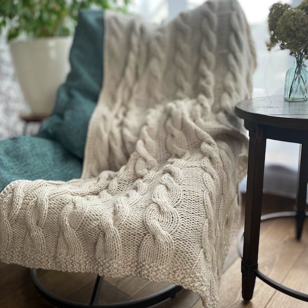 Hand Knit Throw - Etsy