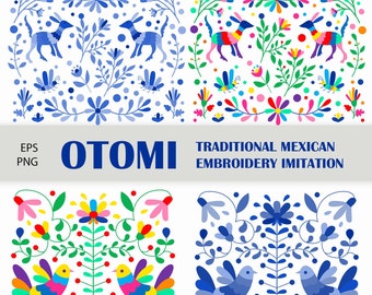 Mexican Otomi Clipart, Otomi Clipart, Mexico Clipart, Colorful Mexican ...