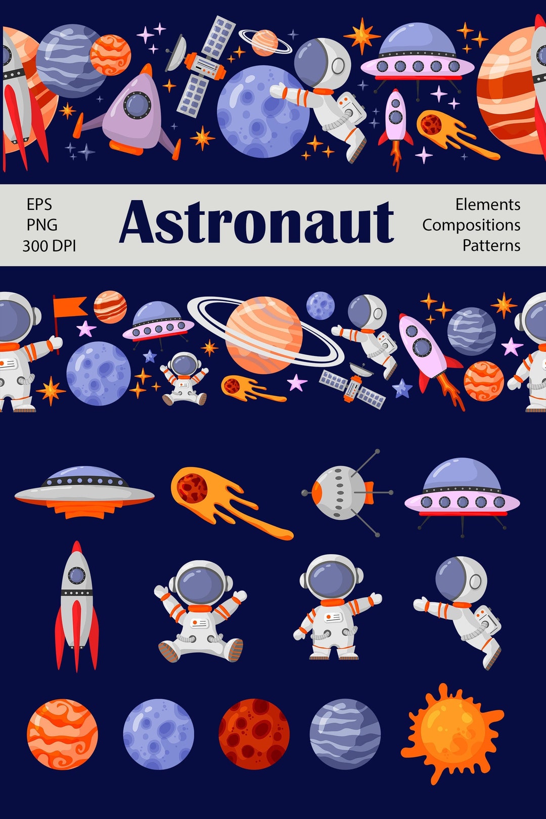 Space Adventure Clipart, Galaxy Outer Kids Clip Art, Boy Nursery, Solar ...
