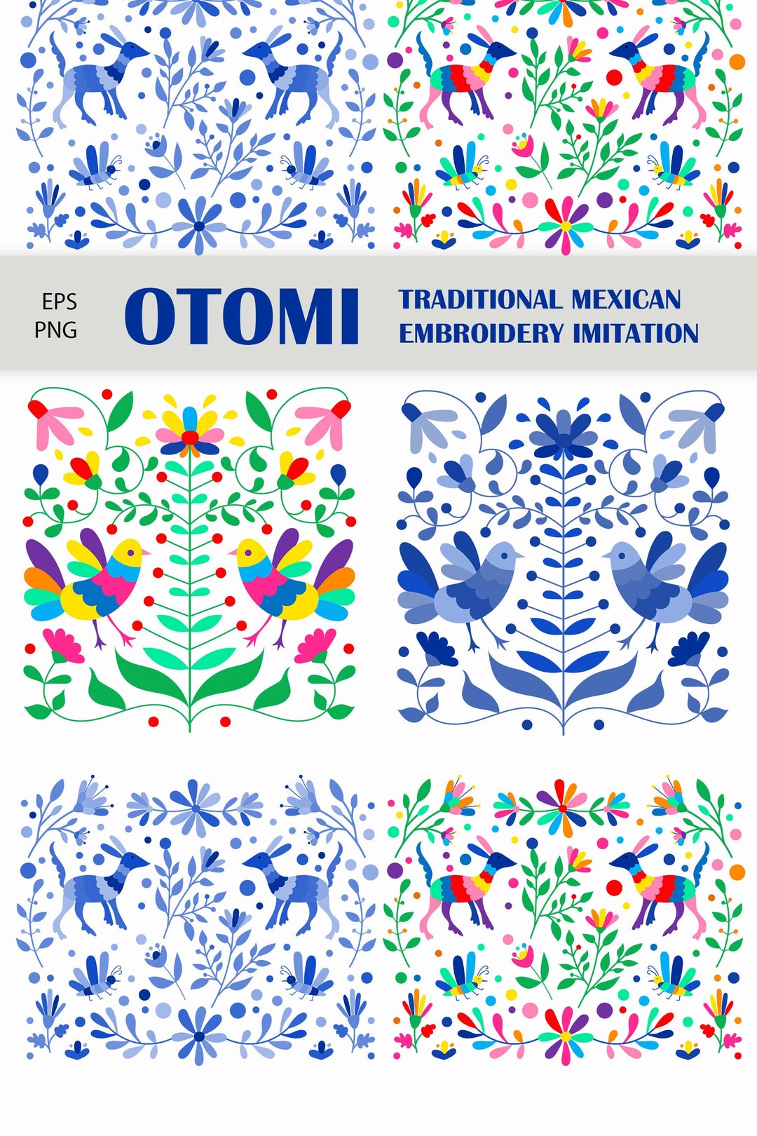 Mexican Otomi Clipart Otomi Clipart Mexico Clipart Colorful - Etsy