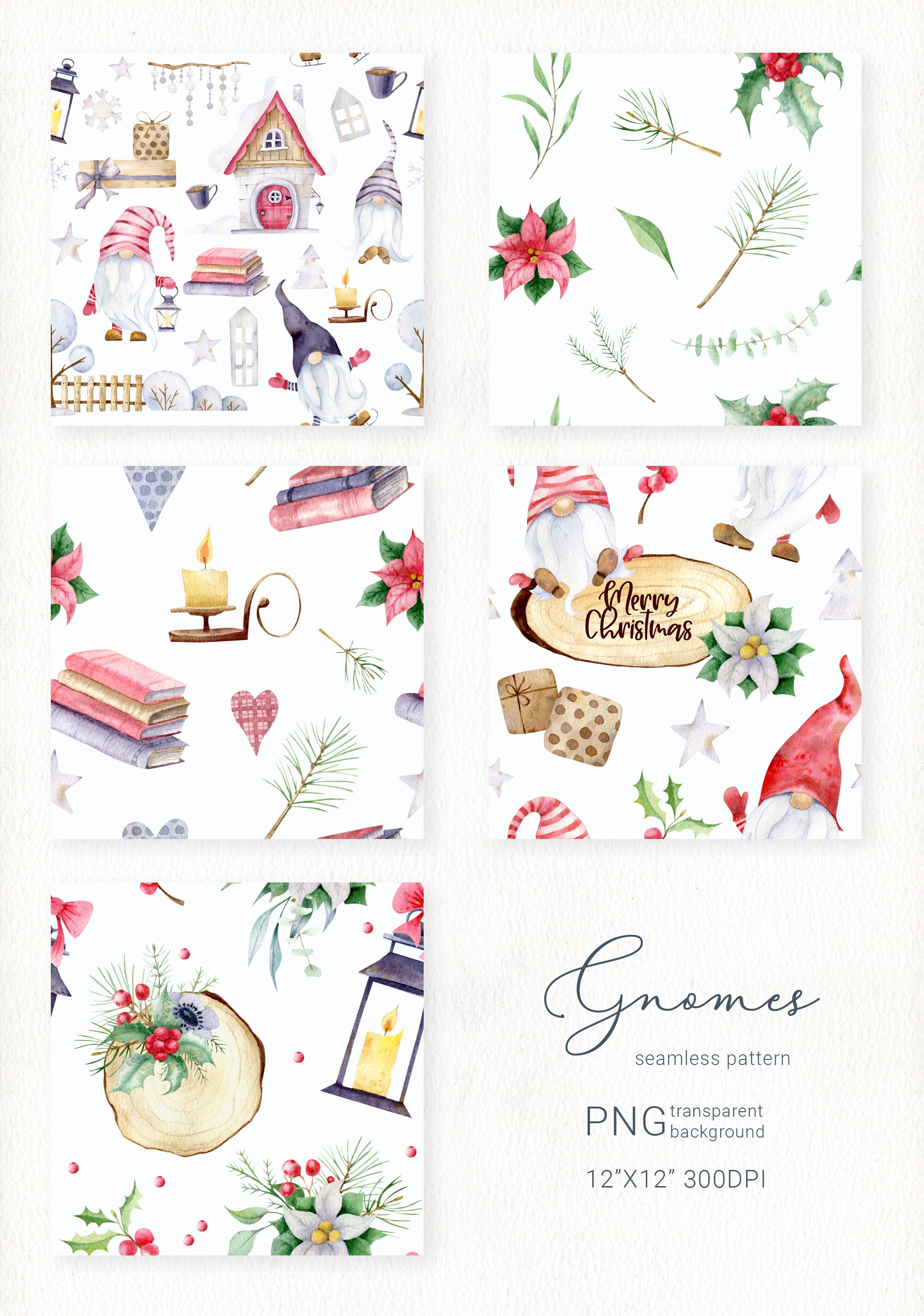 Scandinavian Christmas Watercolor Clipart Watercolor Gnome - Etsy