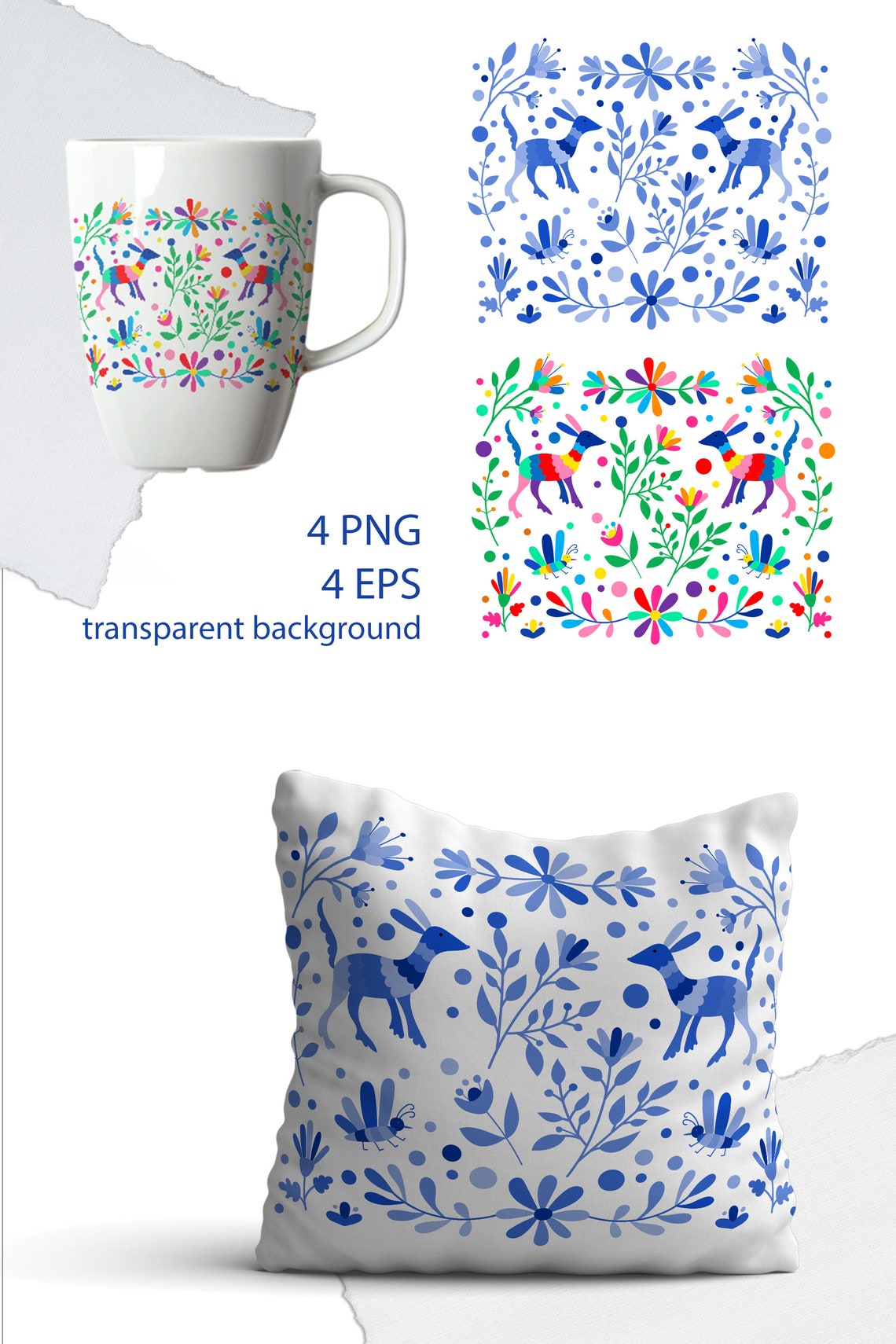 Mexican Otomi Clipart Otomi Clipart Mexico Clipart Colorful - Etsy