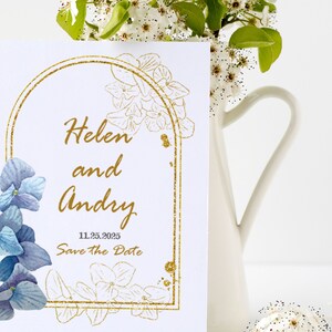 Hydrangea Gold Frame, Floral Clipart, Watercolor Flower Clipart ...