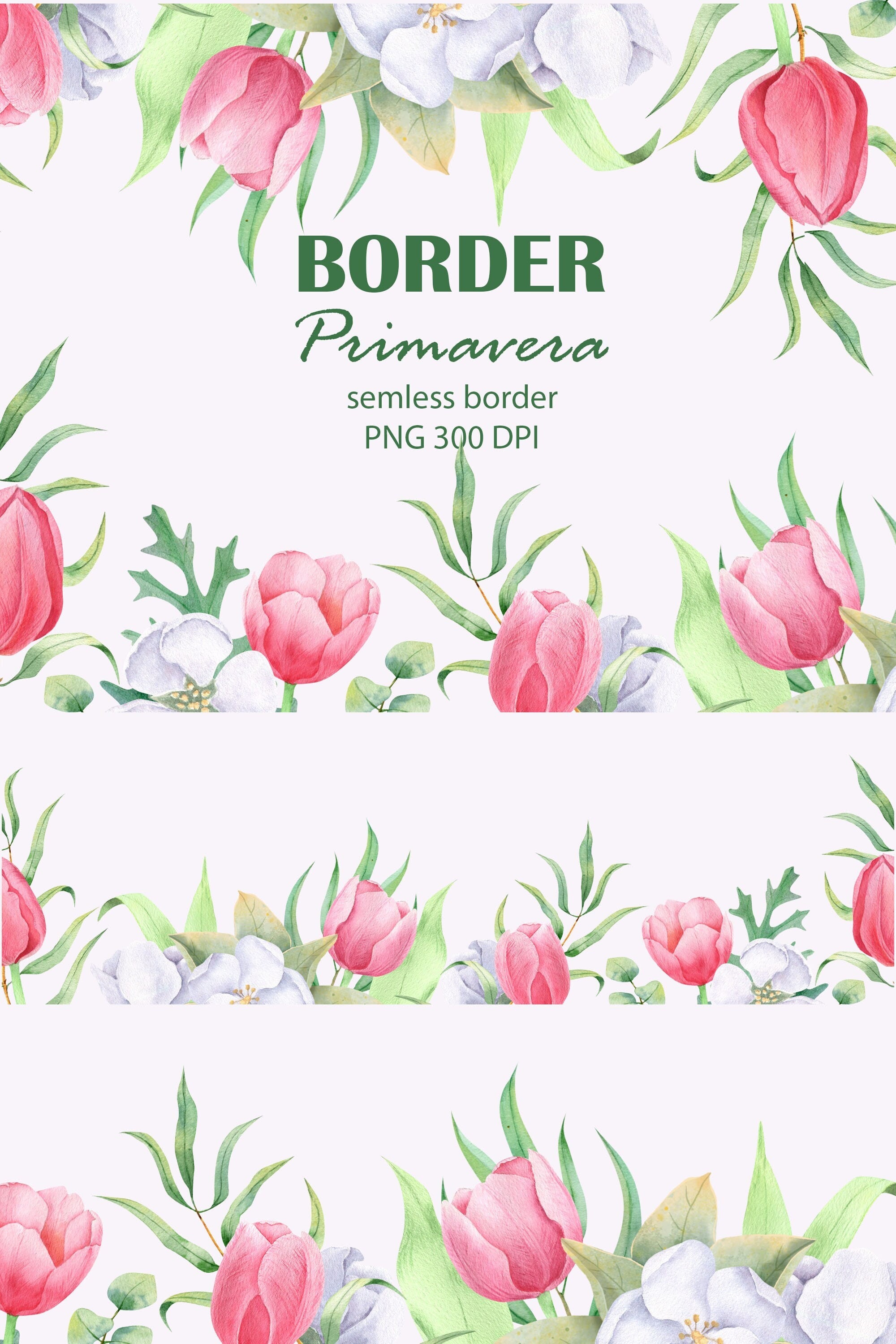 Watercolor Spring Flower Clipart, Baby Shower Bloom Border, Wedding ...