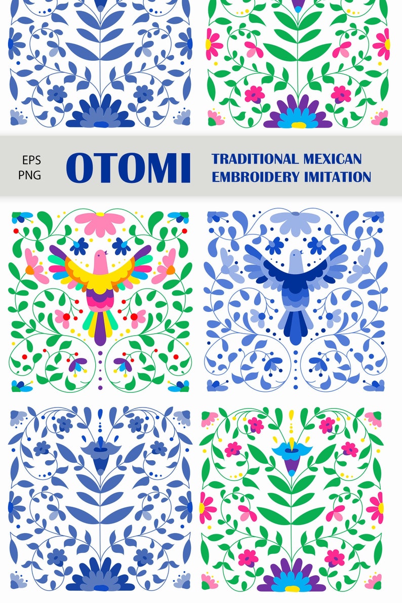 Mexican Otomi Clipart, Otomi clipart, Mexico clipart, Colorful Mexican ...