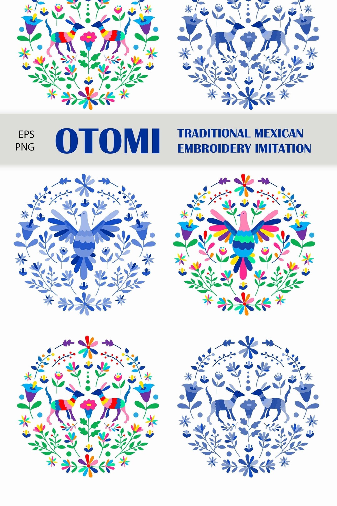 Mexican Otomi Clipart, Otomi clipart, Mexico clipart, Colorful Mexican ...