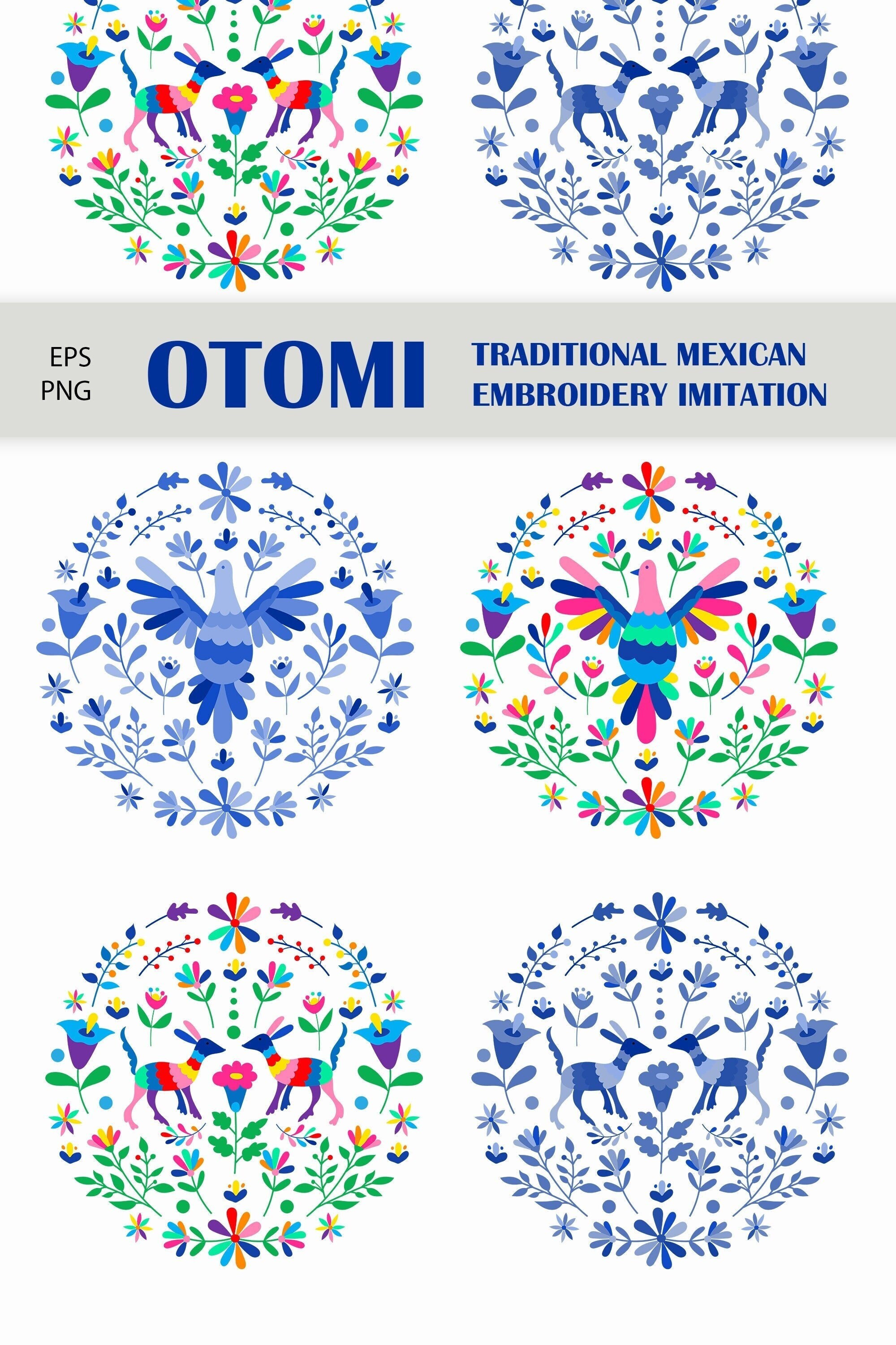 Mexican Otomi Clipart, Otomi Clipart, Mexico Clipart, Colorful Mexican ...