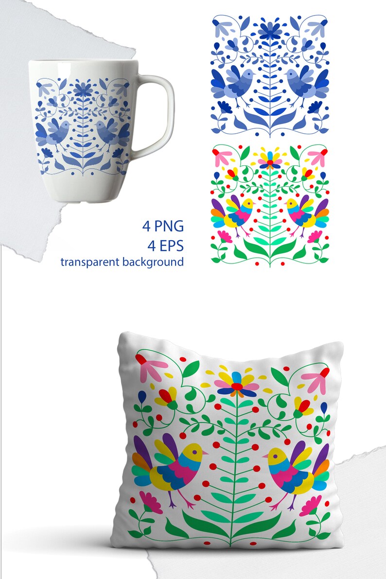 Mexican Otomi Clipart Otomi Clipart Mexico Clipart Colorful - Etsy