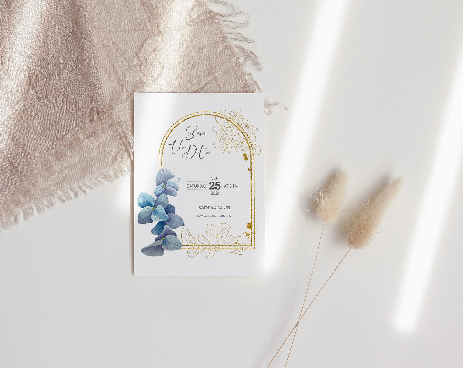 Hydrangea Gold Frame, Floral Clipart, Watercolor Flower Clipart ...