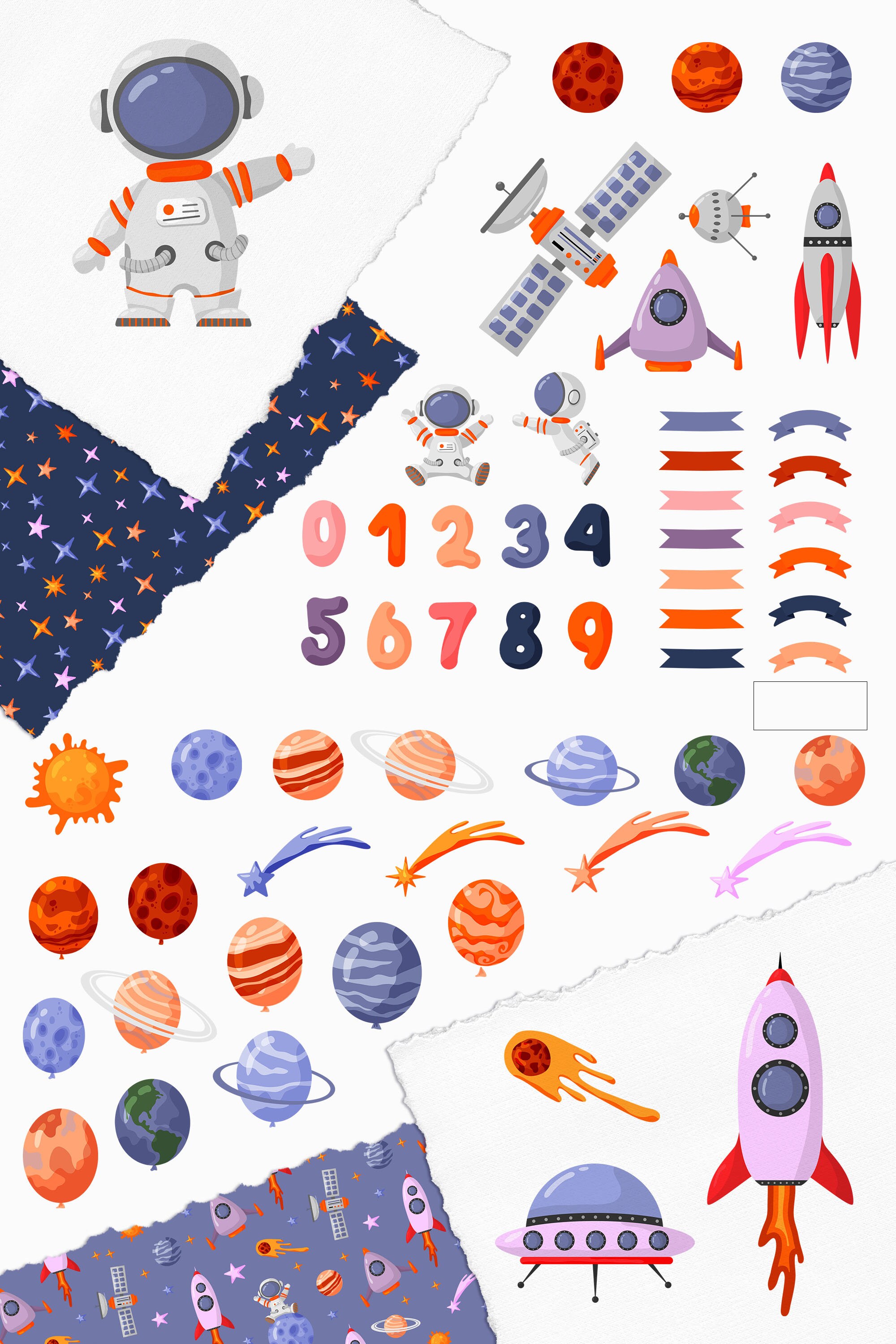 Space Adventure Clipart, Galaxy Outer Kids Clip Art, Boy Nursery, Solar ...