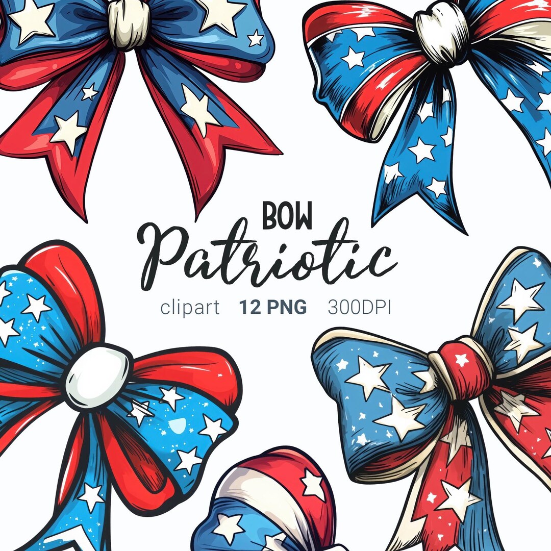 Patriotic Bow Png, USA Flag Coquette, Coquette Bow Png, American Bows ...