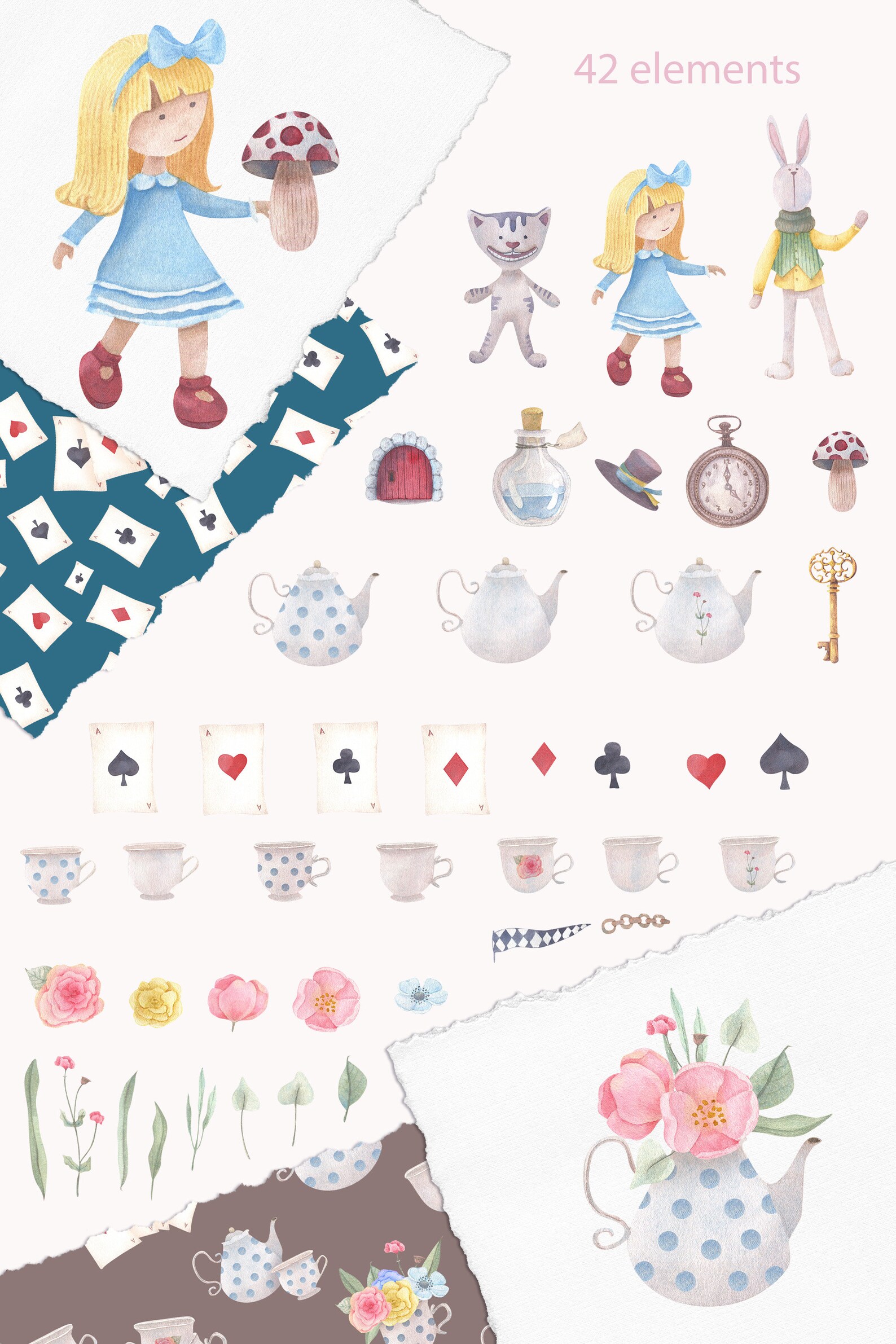 Alice in Wonderland Clipart, Watercolor Clipart Png, Tea Party and ...