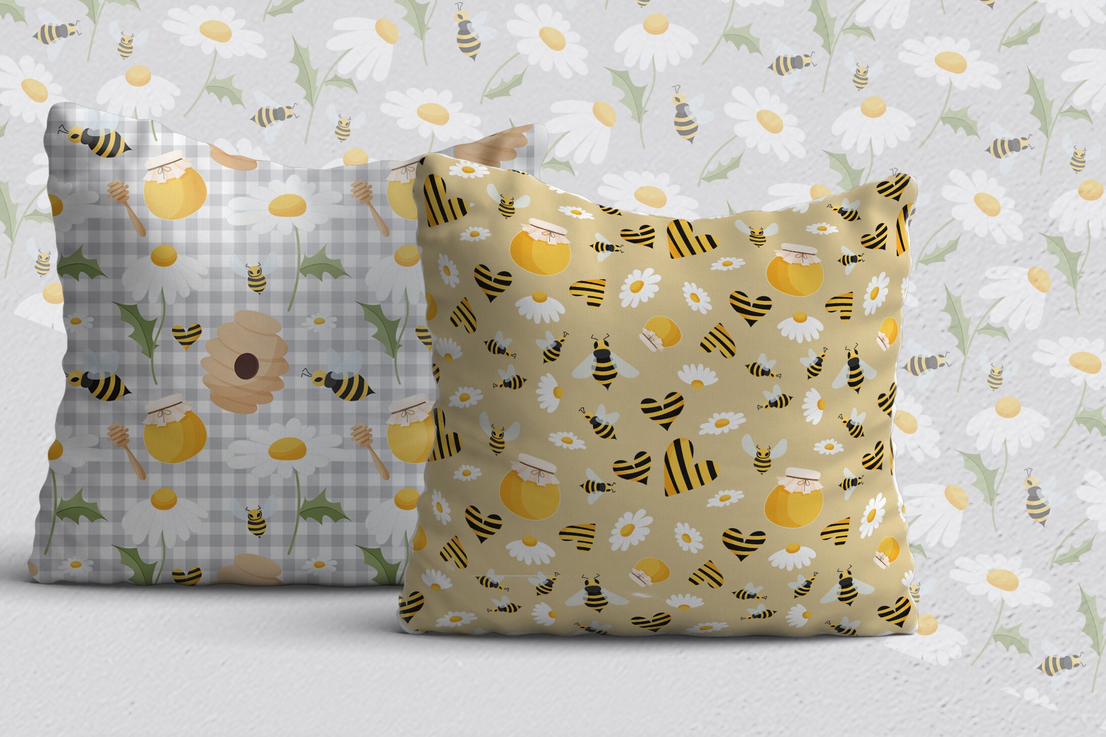 Honey Bee Digital Paper, Bee Clipart Png, Bee Digital Paper, Seamless ...