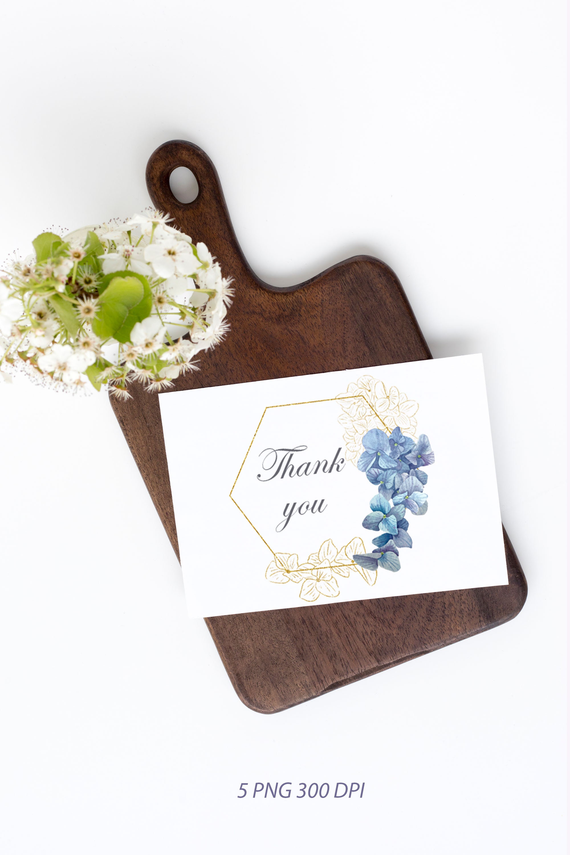 Hydrangea Gold Frame, Floral Clipart, Watercolor Flower Clipart ...